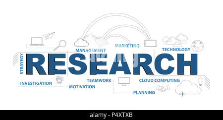 research diagram. Vector Illustration. isolated over a white background ...