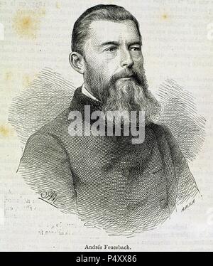 Feuerbach, Ludwig (1804-1872) German philosopher. Engraving by A ...