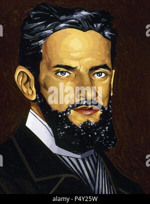 Leopoldo Alas 'Clarin' (1852 - 1901), Spanish writer, engraving of ...