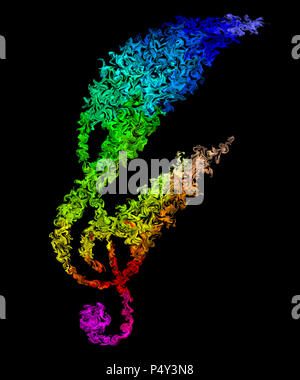Pulsing Rainbow Color Music Note - Smeared Fire Design Stock Photo - Alamy