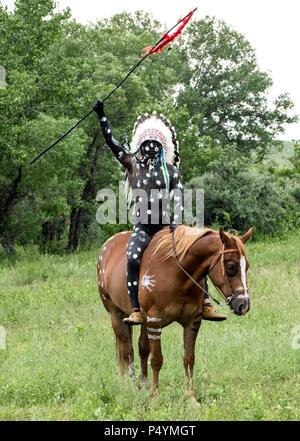Crow Agency, Montana, USA. 23rd June, 2018. The annual reenactment of ...