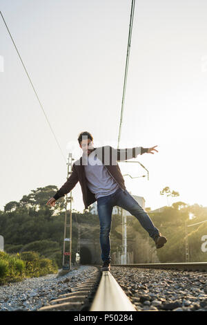 Shot from the bottom of a railroad Stock Photo - Alamy