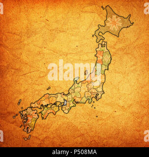 flag of osaka prefecture on map with administrative divisions and ...