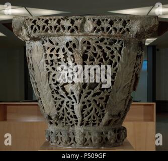 Byzantine capital. 6th century. Prokonnesos marble. From the Church of ...