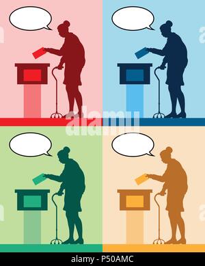 cartoon woman at party with speech bubble Stock Vector Image & Art - Alamy