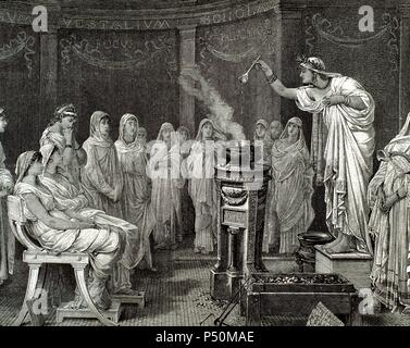 A Vestal Virgin, priestess of Vesta, goddess of the hearth in ancient ...