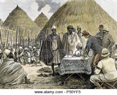 History of Africa. Colonialism. 19th century. European colonizer Stock ...