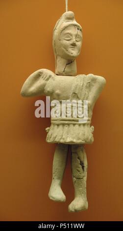 Clay puppet depicting a Roman soldier used as a toy. Olympia ...