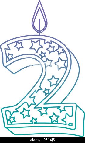 cute number two with stars pattern vector illustration design Stock ...