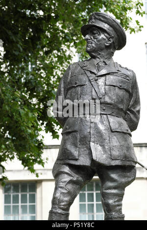 Statue of Viscount Alan Brooke in Whitehall outside the MoD building ...
