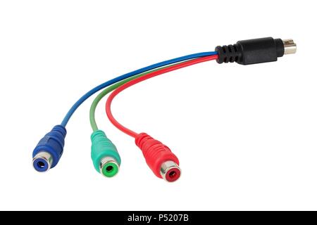 Short RGB video cable isolated on white background Stock Photo - Alamy