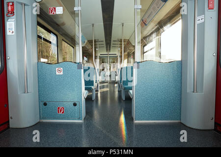 Berlin, Germany - An empty compartment in the wagon of a class 481 S ...