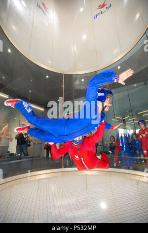 iFly wind tunnel indoor skydiving giving the participant the feeling of ...