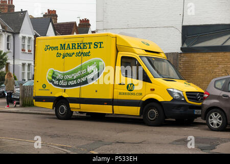 Morrisons home delivery van for online internet shopping orders Stock ...
