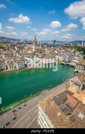 Zurich Zuerich Switzerland in the historic town center shopping area ...