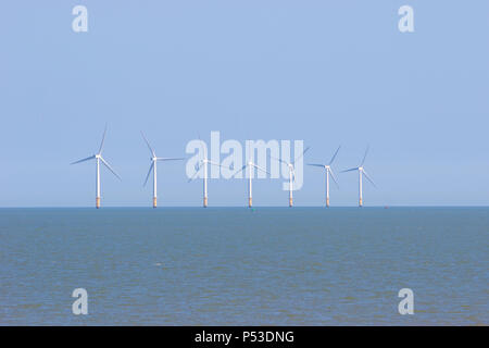 Off shore wind farm at Gun Fleet Sands off Clacton on Sea Essex Stock ...