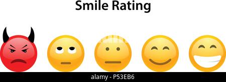 Feedback rating scale of red, orange, yellow and green emoticons, 3d ...