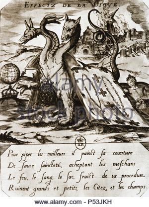 French Wars of Religion between French Catholics and Protestant Stock ...