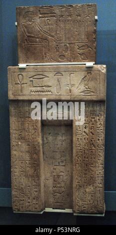 Ancient Egyptian hieroglyphic from the lintel of the temple of Sesotris ...
