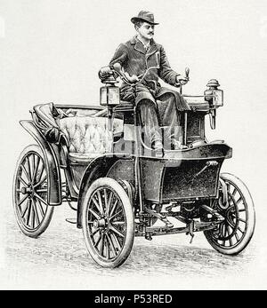 Car. Late 19th century. Engraving Stock Photo - Alamy