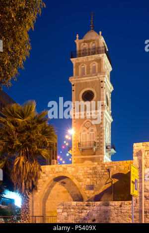 Haifa in Israel by night Stock Photo - Alamy