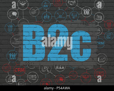 Finance concept: B2c on wall background Stock Photo - Alamy