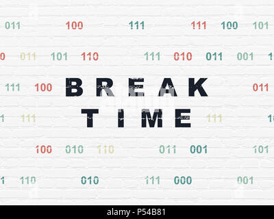 Timeline concept: Break Time on wall background Stock Photo - Alamy