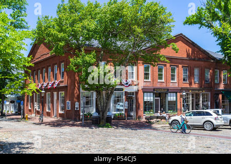 Main Street in Nantucket, Massachusetts, is known for its well ...
