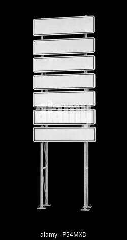 stacked blank signs on a stand isolated in white back Stock Photo - Alamy