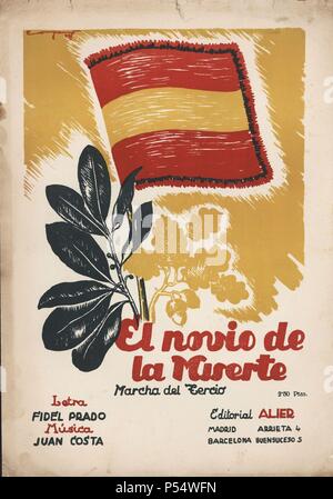 Partitura musical de la marcha carlista Oriamendi Stock Photo - Alamy