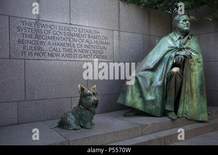 FDR Memorial, featuring a statue of Franklin Delano Roosevelt and his ...