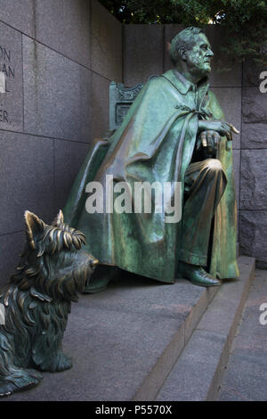 FDR Memorial, featuring a statue of Franklin Delano Roosevelt and his ...