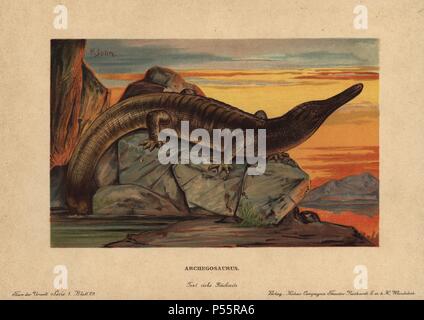 Illustration of an archegosaurus Stock Photo - Alamy