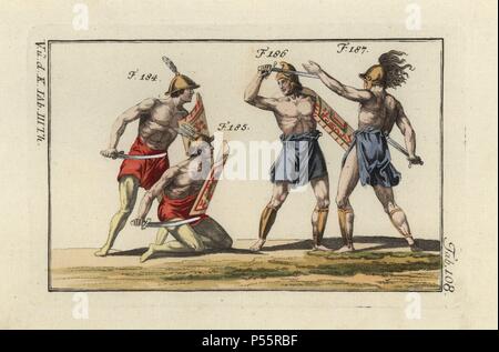 Four Samnite gladiators fighting Stock Photo - Alamy