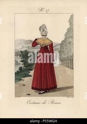 Woman of Rouen wearing an elegant bavolet with crushed asymmetrical ...