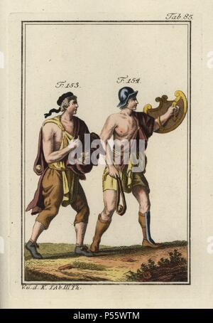 Roman slingers with slingshot and stones Stock Photo - Alamy