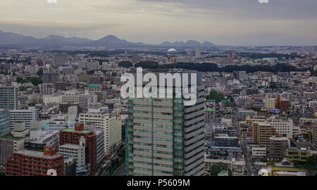 Sendai, Japan - Oct 3, 2017. Aerial view of Sendai, Japan. Sendai is ...