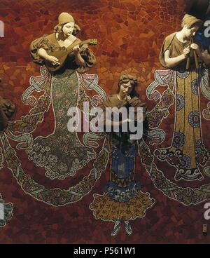 Detail of the Muses of the stage of the Palau de la Musica Catalana ...