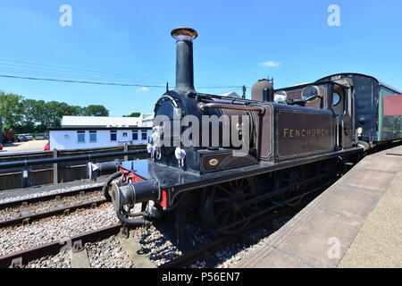 A former industrial 0-4-0 tank engine shunting in the goods yard at ...
