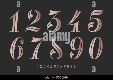 Numbers font. Classical elegant font Stock Vector Image & Art - Alamy