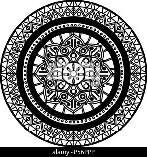 Mandala indian emblem in black and white Stock Vector Image & Art - Alamy