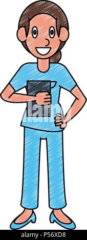 Woman doctor cartoon scribble Stock Vector Image & Art - Alamy