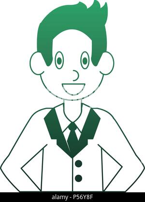 Executive businessman cartoon green lines Stock Vector Image & Art - Alamy