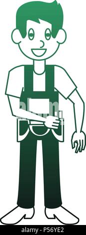 Carpenter man cartoon green lines Stock Vector Image & Art - Alamy