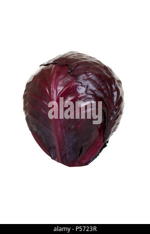 whole red cabbage isolated on white Stock Photo - Alamy