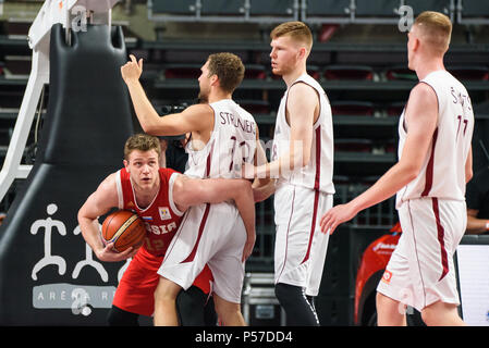Riga, Latvia. 25th June, 2018. National men's basketball team of Latvia ...