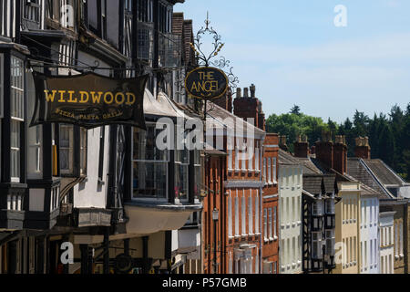 Looking down Broad Street, Ludlow Town Centre from the top of St ...