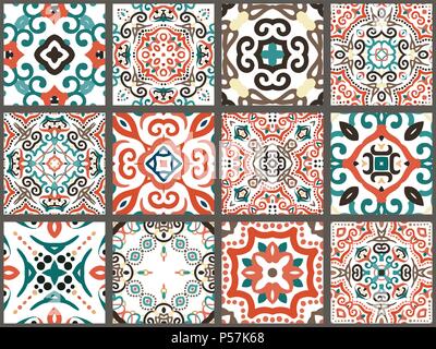 Arabic pattern, Moroccan blue tiles design Stock Vector Image & Art - Alamy