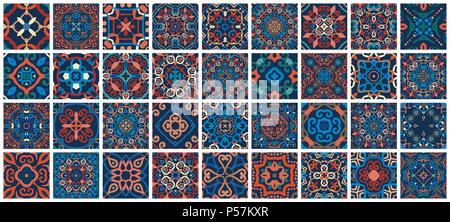 Arabic pattern, Moroccan blue tiles design Stock Vector Image & Art - Alamy