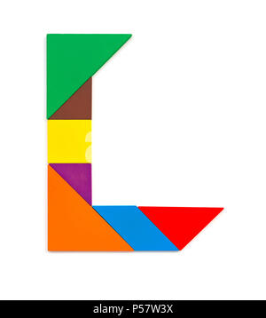 tangram shaped like a letter A on white background Stock Photo - Alamy